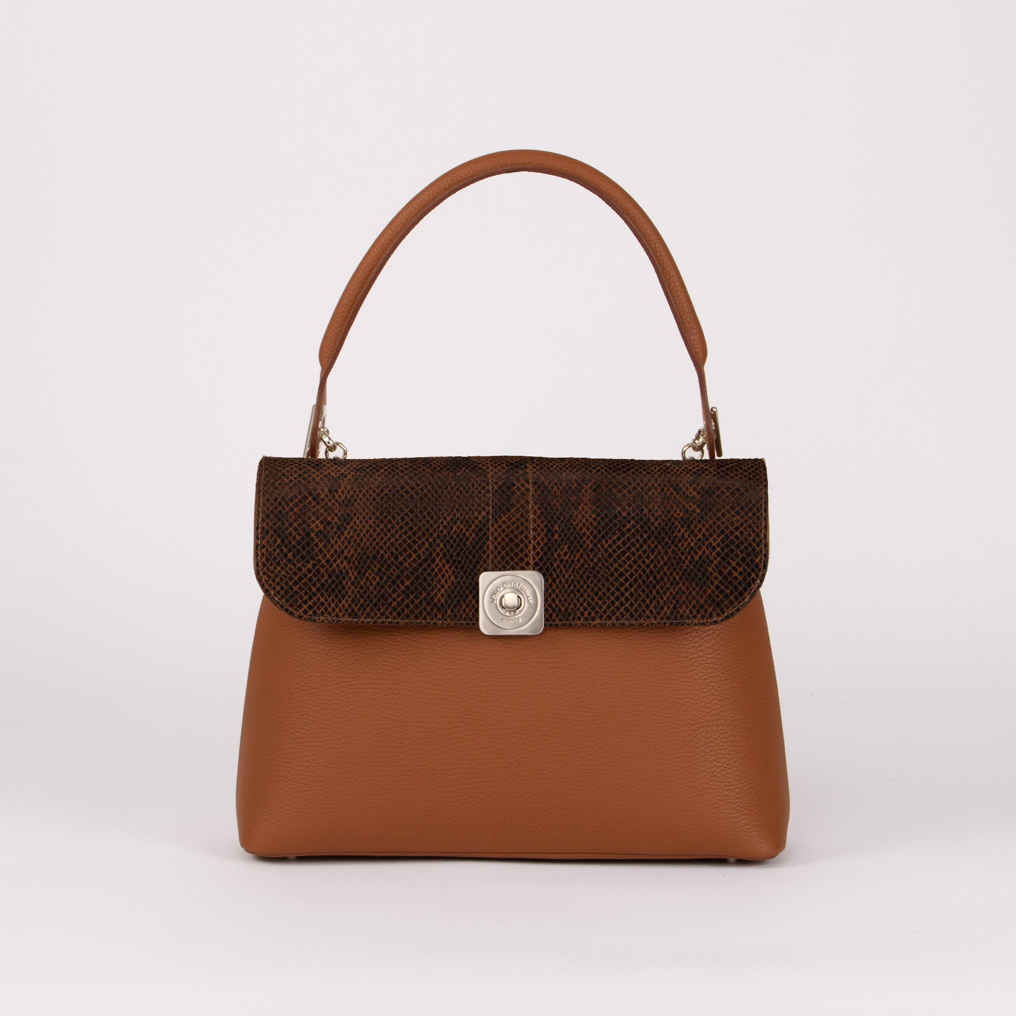 Sac Réversible Cuir Python - Base Cuir de Vachette | Lolo Chatenay